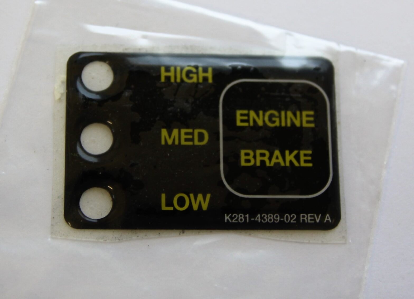 Engine Brake Decal K281-4389-02 - Kenparts